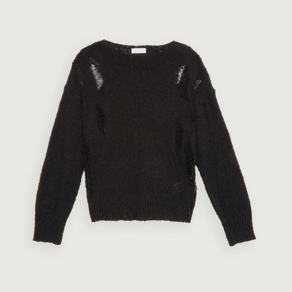 OAK + FORT | Sweaters | Oak And Fort Distressed Oversized Sweater Black ...